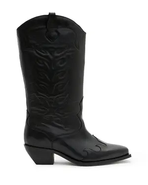 ALLSAINTS Dolly Snip Toe Western Style Boots - Black