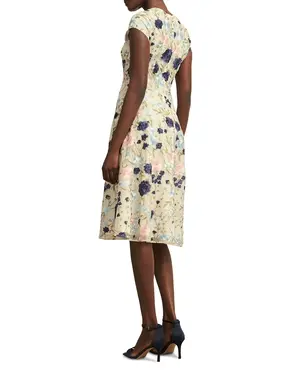 HOBBS LONDON Tia Embroidered Dress - Cream Multi