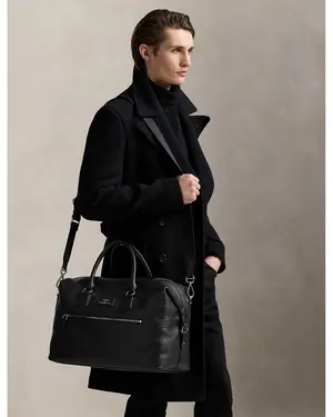 Polo Ralph Lauren Pebbled Leather Duffle - Black