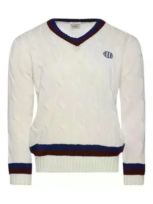 BODE Tennis Cotton Sweater - White
