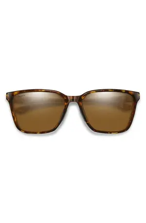 SMITH Shoutout 57mm Chromapop™ Polarized Square Sunglasses - Vintage Tortoise /glass Brown