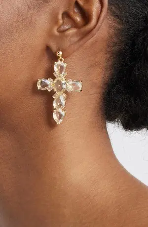 VIDAKUSH Xl Cross Drop Earrings