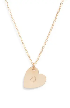 SET & STONES Sophia Initial Heart Pendant Necklace - Gold / D