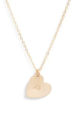 SET & STONES Sophia Initial Heart Pendant Necklace - Gold / P