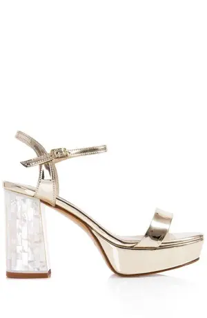 FREYA ROSE Gigi Pearl Heel Sandal - Champagne