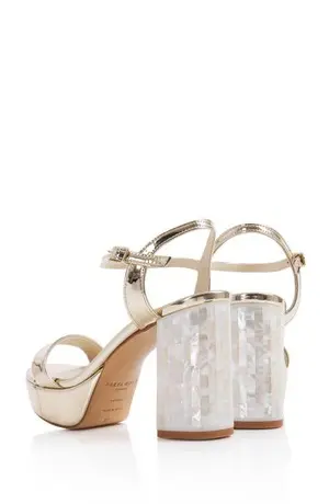 FREYA ROSE Gigi Pearl Heel Sandal - Champagne