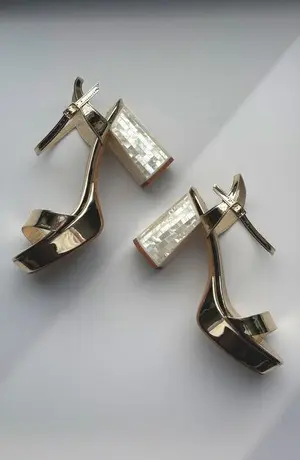FREYA ROSE Gigi Pearl Heel Sandal - Champagne