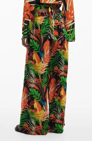 Desigual Printed Wide Leg Pants
