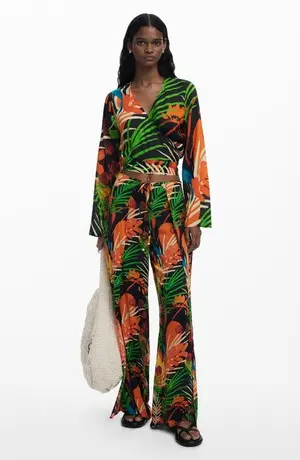 Desigual Printed Wide Leg Pants