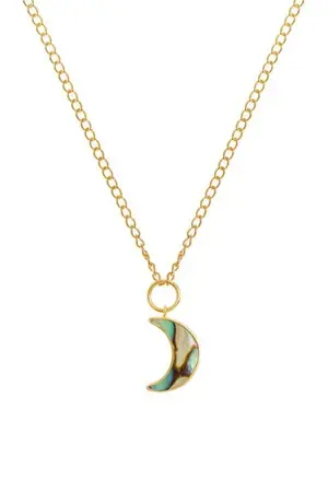 FREYA ROSE Paua Moon Necklace - Green