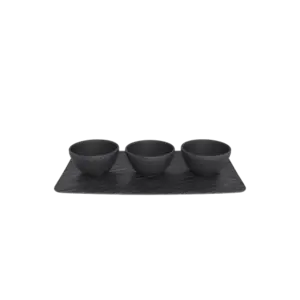 VILLEROY & BOCH Manufacture Rock Dip Bowl & Tray - Black