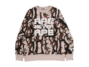 A BATHING APE Trial Camo Crewneck Sweatshirt - Beige
