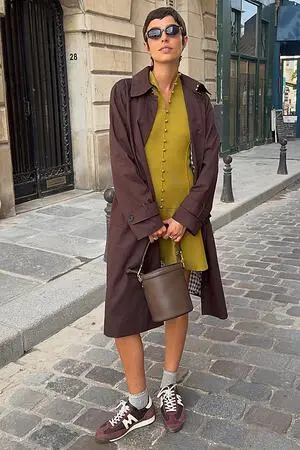 Avec Les Filles Long Trench Coat - Java Brown
