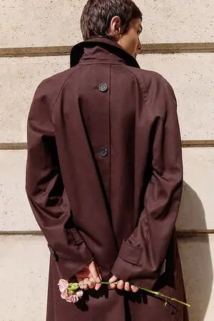 Avec Les Filles Long Trench Coat - Java Brown