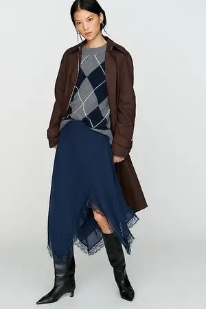 Avec Les Filles Long Trench Coat - Java Brown