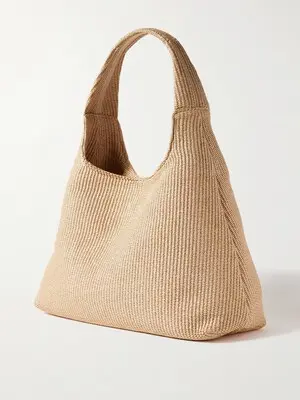 JIMMY CHOO Embroidered Raffia Tote - Neutrals
