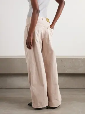 HAIKURE Candy Pleated Wide-leg Jeans - Pink