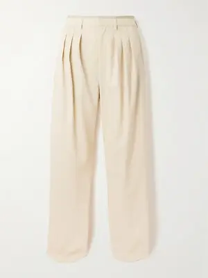 LEMAIRE Pleated Wool-blend Straight-leg Trousers