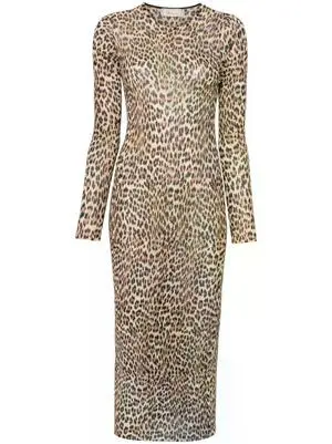 Blumarine Leopard-print Knit Midi Dress