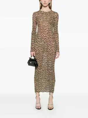 Blumarine Leopard-print Knit Midi Dress