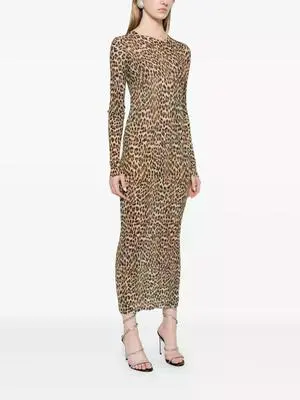 Blumarine Leopard-print Knit Midi Dress