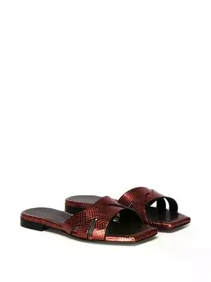 GIULIANO GALIANO Leather Slides - Red