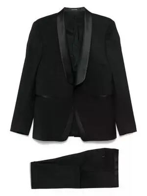Tagliatore Satin-trim Suit - Black