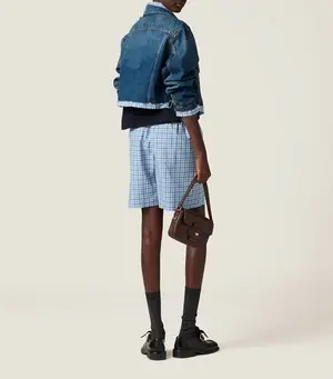 Miu Miu Washed Denim Jacket - Blue
