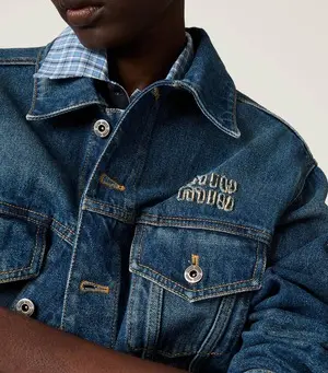 Miu Miu Washed Denim Jacket - Blue