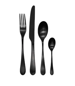 STUDIO WILLIAM Satin Mulberry 24-piece Cutlery Set - Black