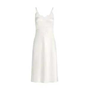 SKIMS Woven Shine Lace Midi Slip Dress