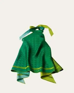 Prada Prada Triangle Gradient Silk Halter Top - Lime