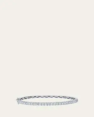GRAZIELA 18k White Gold Diamond Bangle Bracelet - Wg