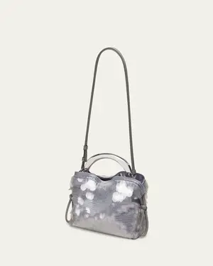 STUART WEITZMAN Mia Arc Mini Sequined Top-handle Bag - Cool Gray