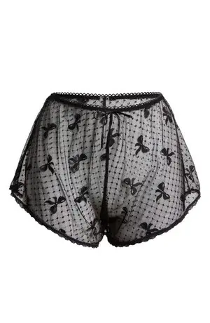 KILO BRAVA Bow Dotted Mesh Shorts