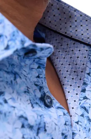 Bugatchi Jimmy Ooohcotton® Leaf & Diamond Print Button-up Shirt