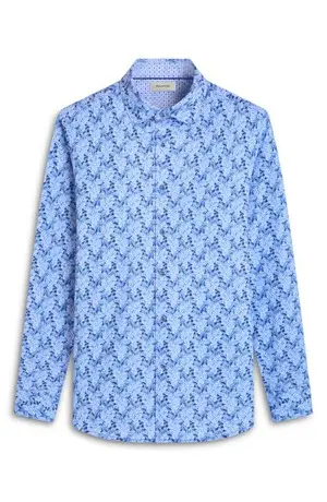 Bugatchi Jimmy Ooohcotton® Leaf & Diamond Print Button-up Shirt
