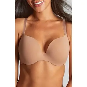 Panache 365 Underwire Smooth & Seamless Plunge T-shirt Bra - Honey