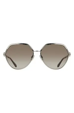 FERRAGAMO 62mm Oversized Sunglasses - Gold/ Brown Gradient
