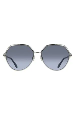 FERRAGAMO 62mm Oversized Sunglasses - Gold/ Grey Gradient