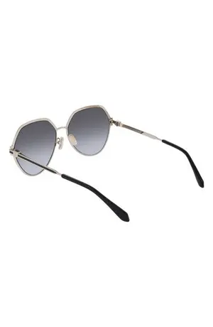 FERRAGAMO 62mm Oversized Sunglasses - Gold/ Grey Gradient