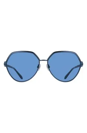 FERRAGAMO 62mm Oversized Sunglasses - Matte Blue