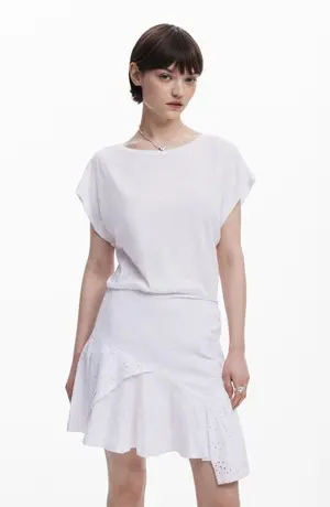 Desigual Asymmetric Ruffle Mini Dress