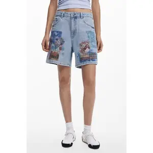 Desigual Patchwork Denim Shorts