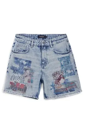 Desigual Patchwork Denim Shorts
