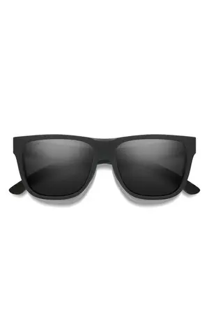 SMITH Lowdown 2 55mm Chromapop™ Polarized Square Sunglasses - Matte Black /black