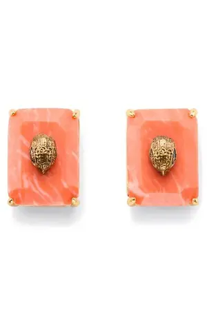 Kurt Geiger Stone Eagle Stud Earrings - Orange