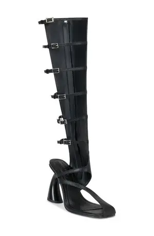 AZALEA WANG Andrius Cutout Buckled Boots