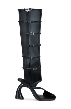 AZALEA WANG Andrius Cutout Buckled Boots