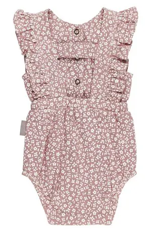 L'OVEDBABY Ruffle Organic Cotton Gauze Romper - Taffy Floral